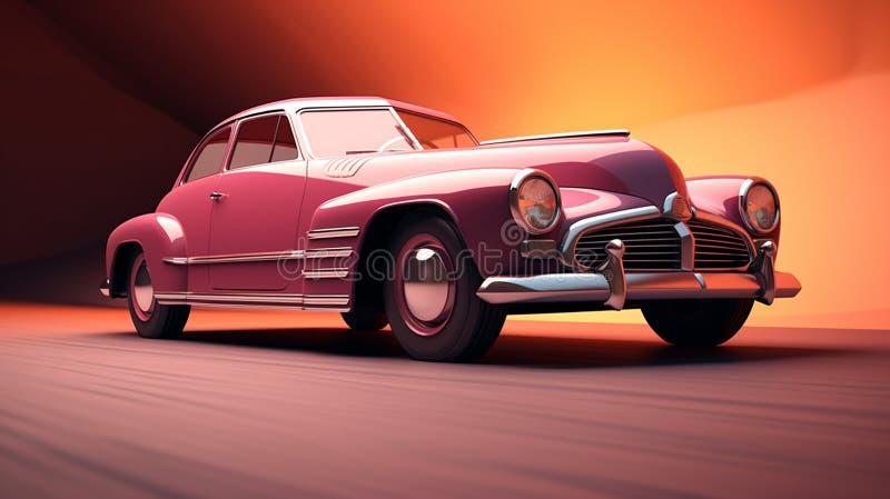 Old Car in a Comic Book a Hero on the Road Stock Illustration ...