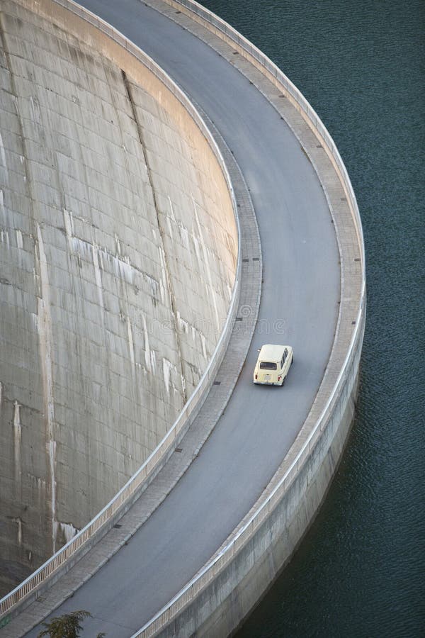Old car on the dam stock image. Image of hydro, landscape - 51622495