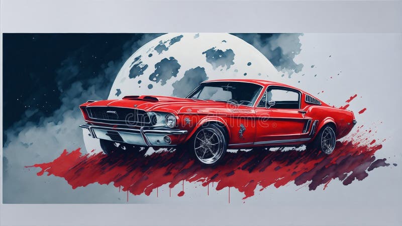 Old Car Drifting on the Moon. Generate Ai Stock Illustration ...