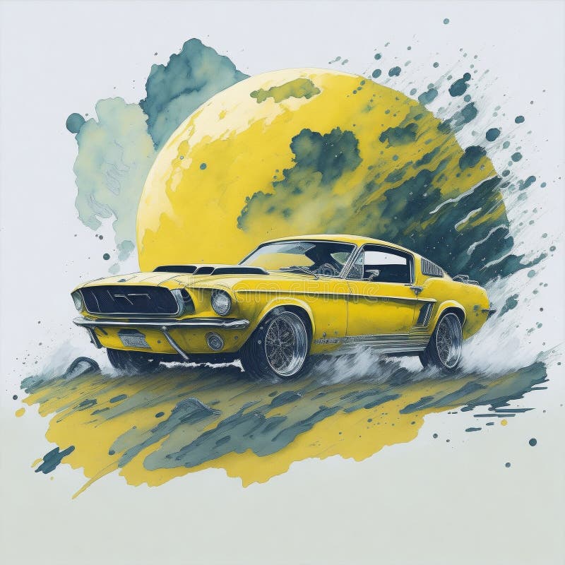 Old Car Drifting on the Moon. Generate Ai Stock Illustration ...