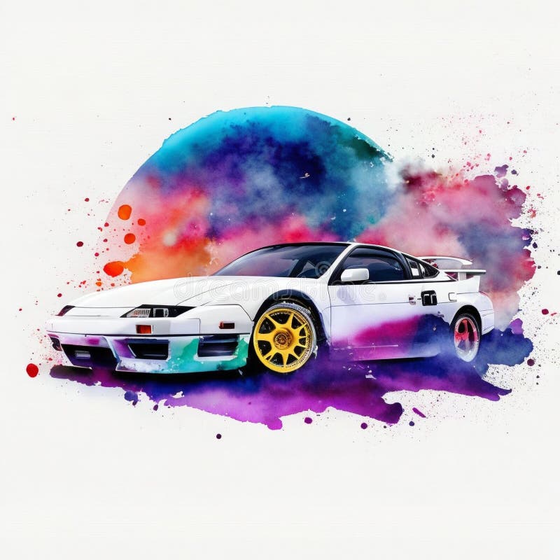 Old Car Drifting on the Moon. Generate Ai Stock Illustration ...