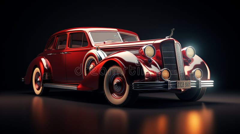 Old Car Elegance Vintage Panache Stock Illustration - Illustration of ...