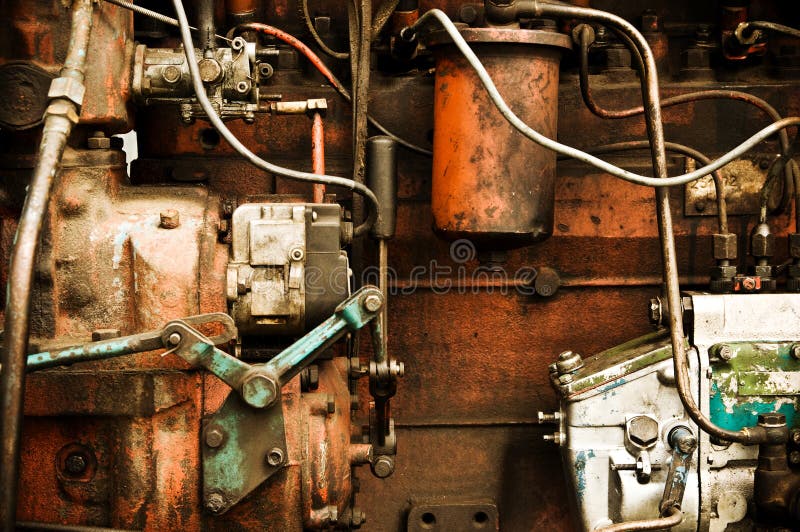 Old car engine. stock photo. Image of luxury, machine - 8245532