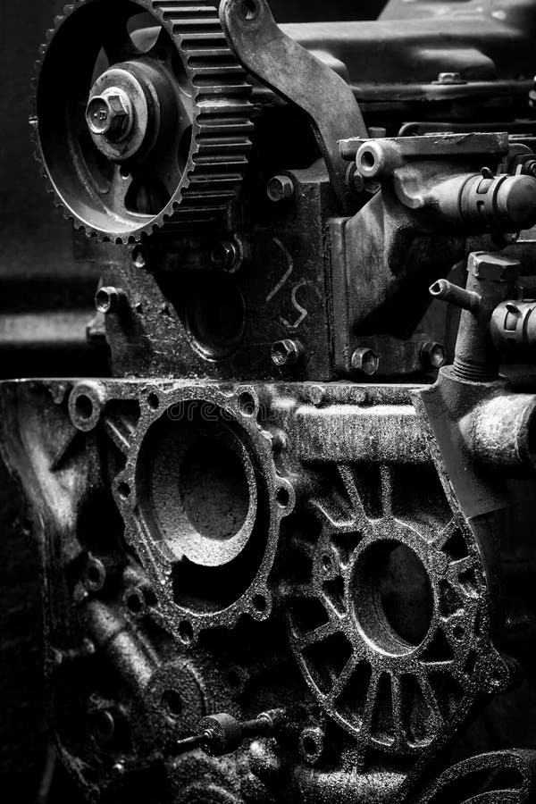 Old Internal Combustion Engine, Isolated On White Background Stock ...
