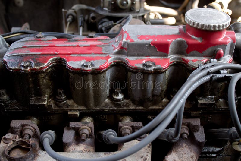Old car engine stock photo. Image of manufacturing, system - 87729328