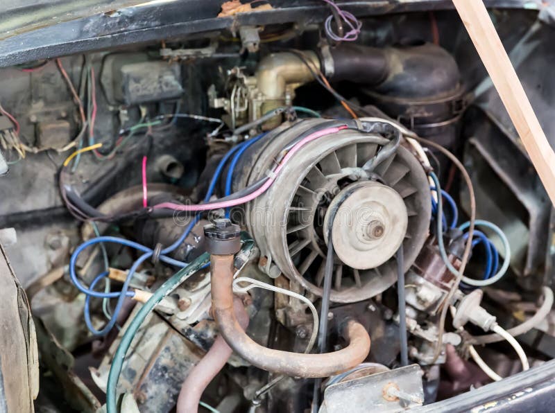 Old car engine stock photo. Image of machinery, engineering - 53863772