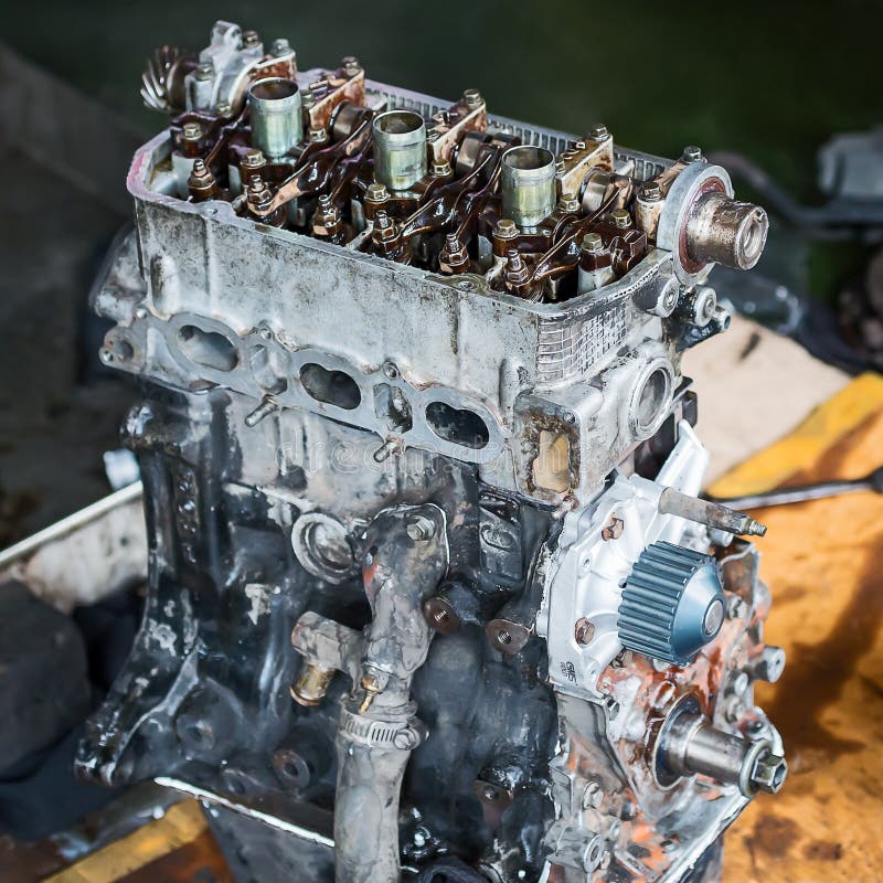 Old car engine. stock photo. Image of diesel, modern - 104917704