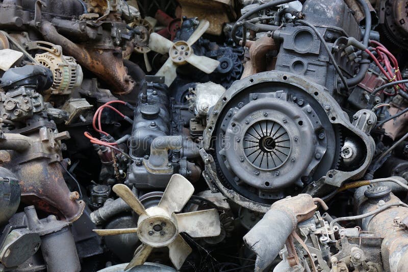 Old Car Engine and Rusty Machine Stock Image - Image of vintage, sale ...