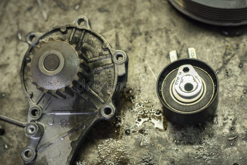 Old car engine parts stock image. Image of auto, machinery - 224493053