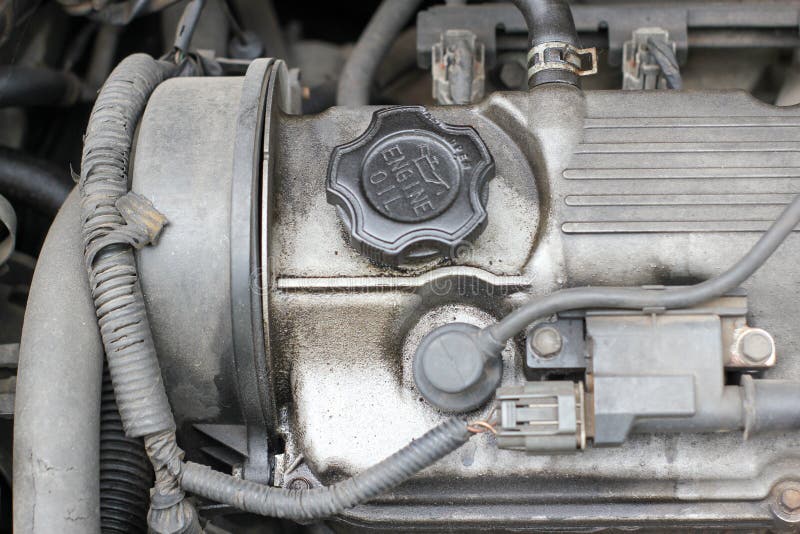 Old Car Engine Room stock image. Image of engineering - 267231019