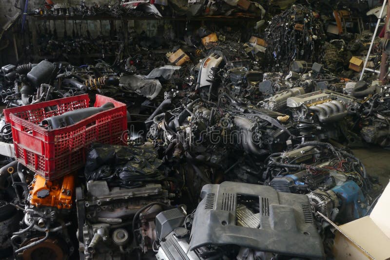 Engine Spare Parts: Pistons, Rings and Cylinder Liners Stock Image ...