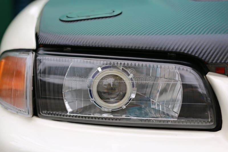 The old car front lamps stock photo. Image of classic - 197839342