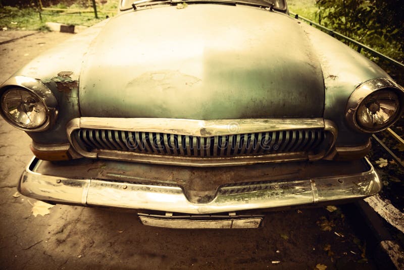 Old car front view stock photo. Image of retro, absorber - 6591908