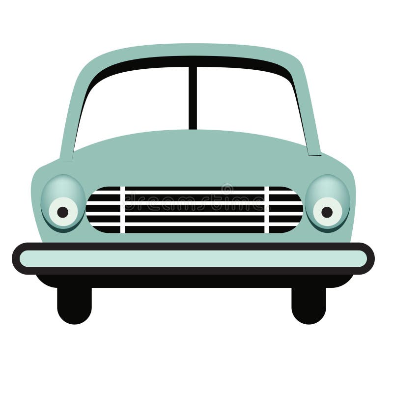 Old car front view stock vector. Illustration of view - 351302750