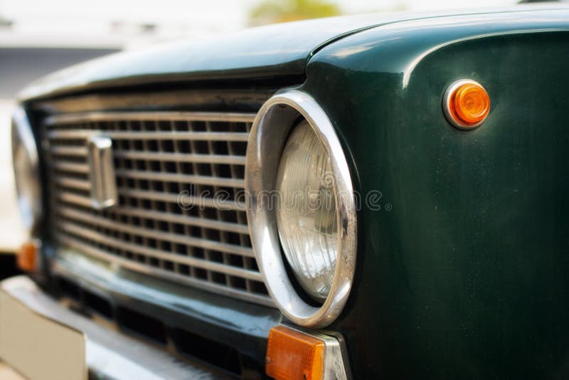 Old car headlights stock photo. Image of clunker, closeups - 78400424