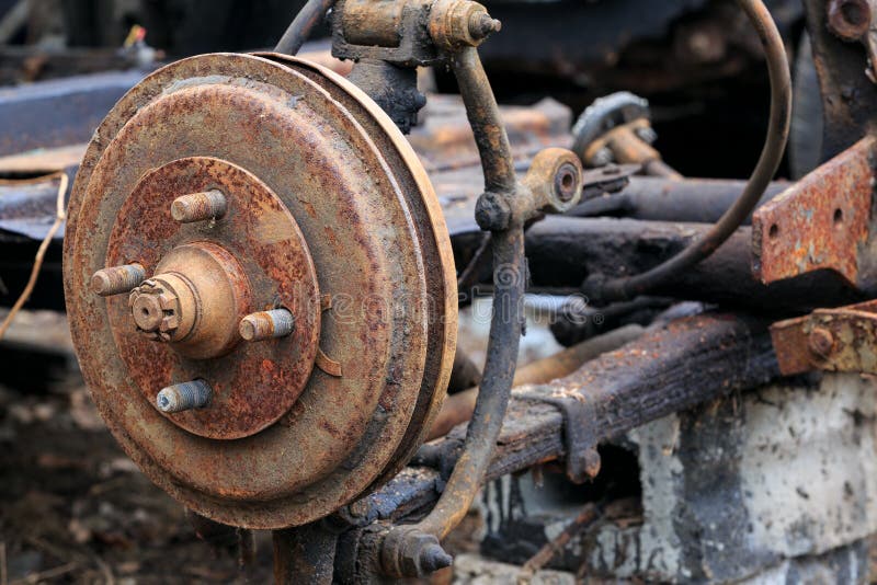 Old car hub stock photo. Image of destroyed, closeup - 36194736