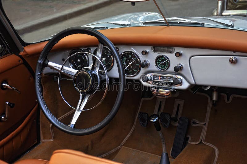 Old car interior stock photo. Image of indicator, automobile - 31035544