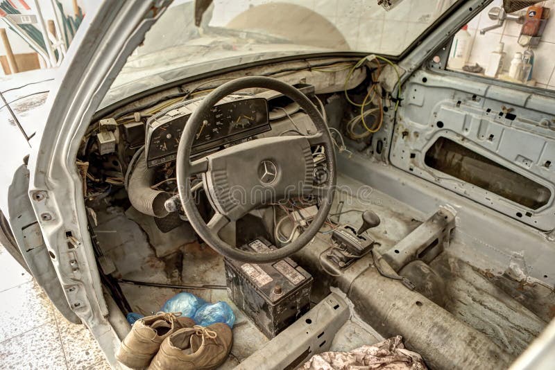 Old car interior editorial photography. Image of wheel - 55597732