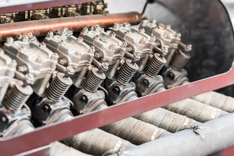 Car Internal Combustion Engine in Production Plant Shop Stock Photo ...