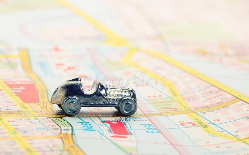 Old car on map stock photo. Image of main, journey, cartography - 35282372
