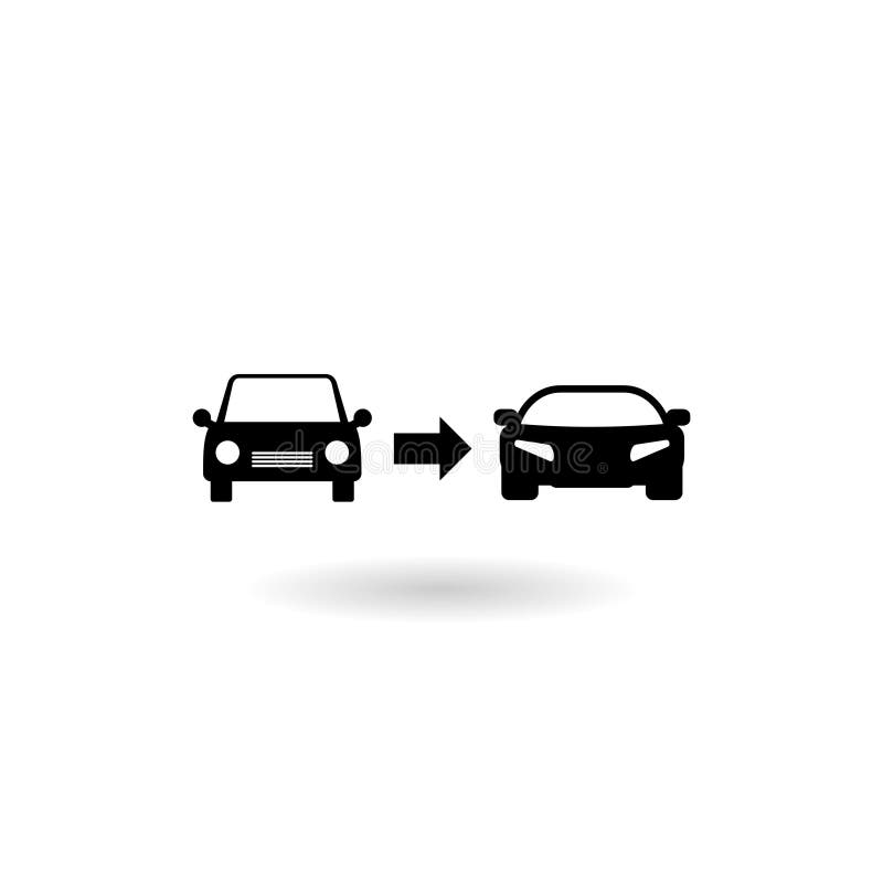 Old Car for New Icon with Shadow Stock Vector - Illustration of ...