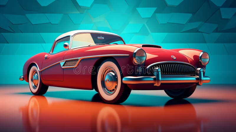 Old Car in a Painting Capturing the Beauty of a Bygone Era Stock ...