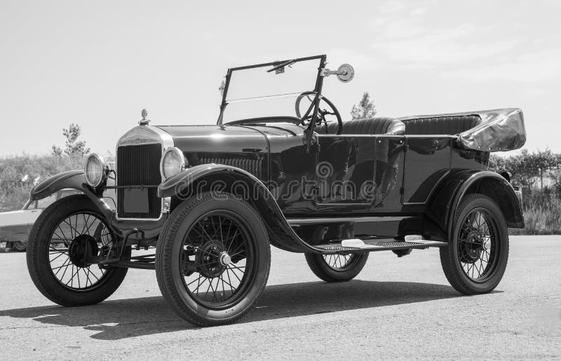 Old Vintage Model T Car Young Man Photograph Stock Photo - Image of ...