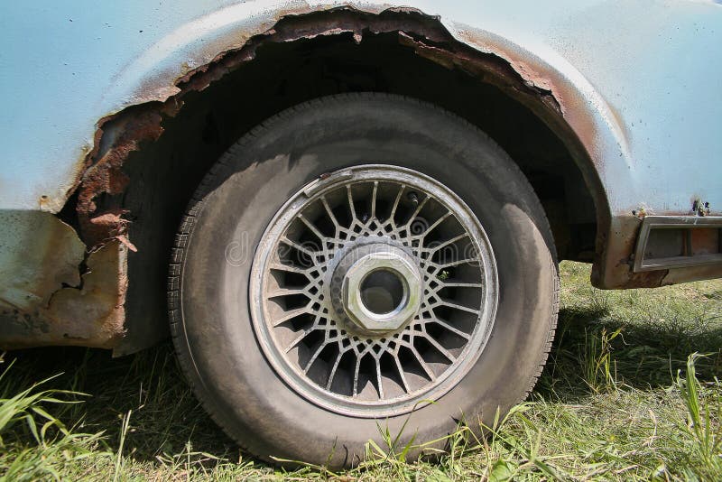 Old car with rust on body stock image. Image of repairing - 48755857