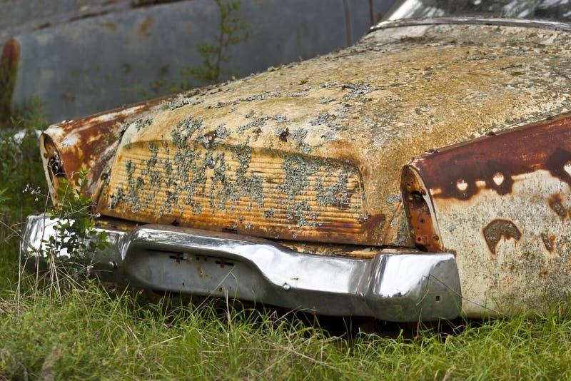 Old car rusting away stock photo. Image of rear, bumper - 18014060