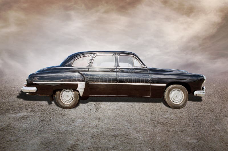 Old Car Stands on Sepia Clouds Background Stock Image - Image of ...