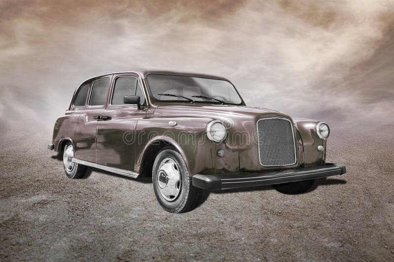 Old Car Stands on Sepia Clouds Background Stock Photo - Image of auto ...