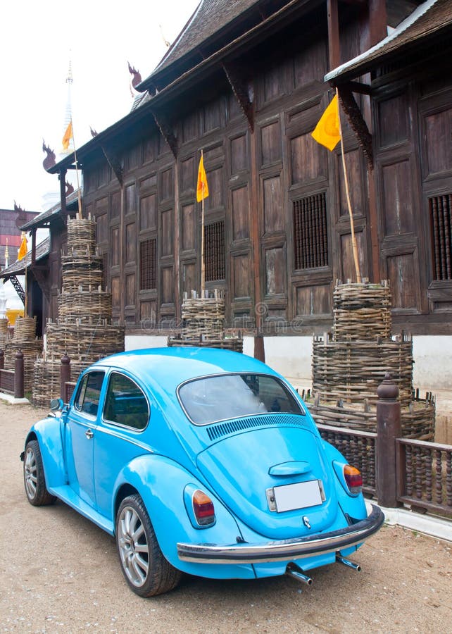 Old car and temple stock photo. Image of place, architecture - 20234446