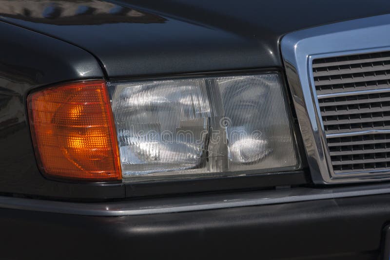 Old Car: Traditional Reflector Stock Photo - Image of auto, industry ...