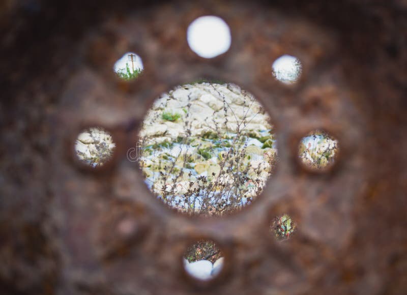 Old Car Wheel, Rusty Car Alloy Rim on Stones by the River Stock Image ...