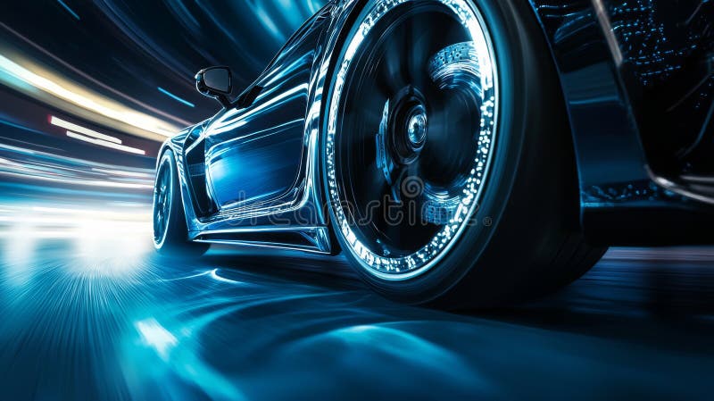 Old Car Wheels with Titanium Rims Shown in a Video Simulation with Long ...