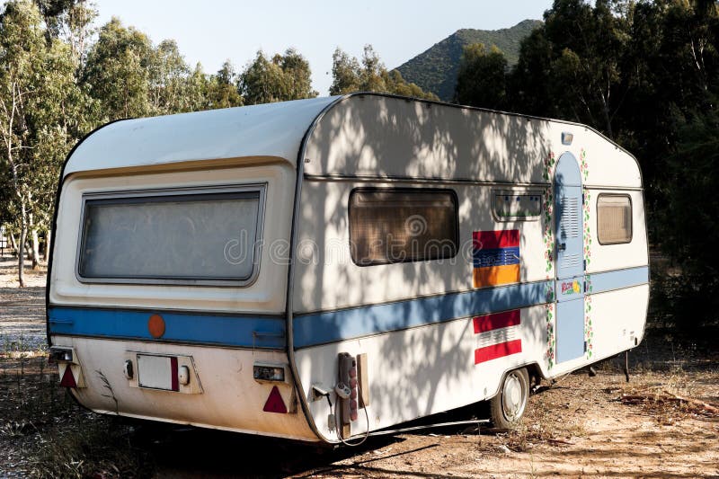 Vintage caravan park stock photo. Image of jockey, transportation ...