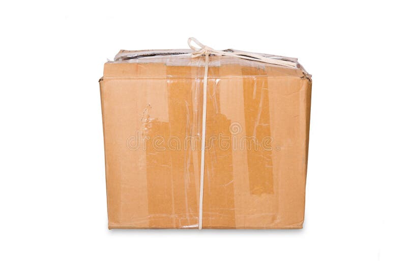 Old Cardboard Box Tied with a Rope Stock Image - Image of craft, knot ...