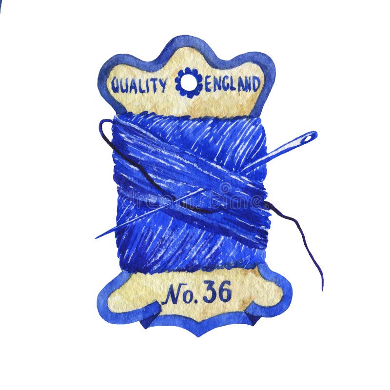 Spool Of Thread With Needles And Buttons Stock Vector - Illustration of ...