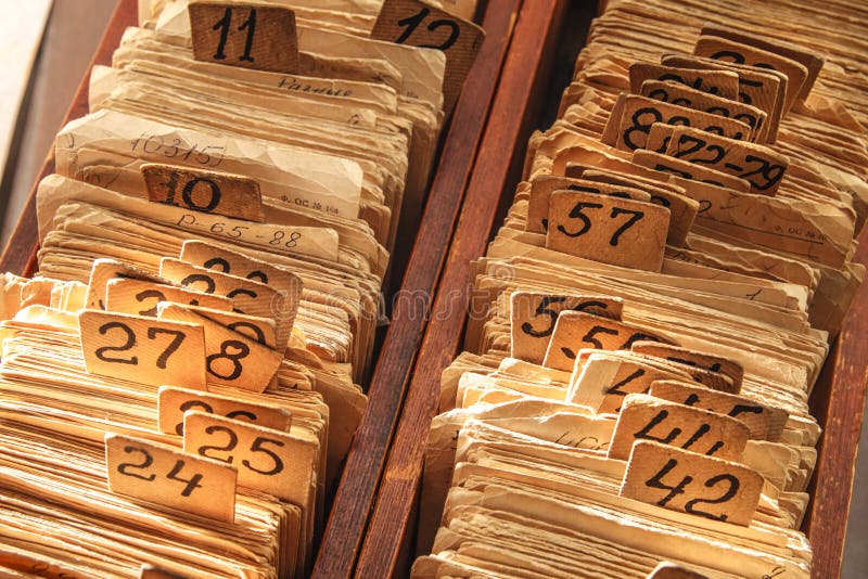 Old cards index catalog stock photo. Image of annotated - 50701312