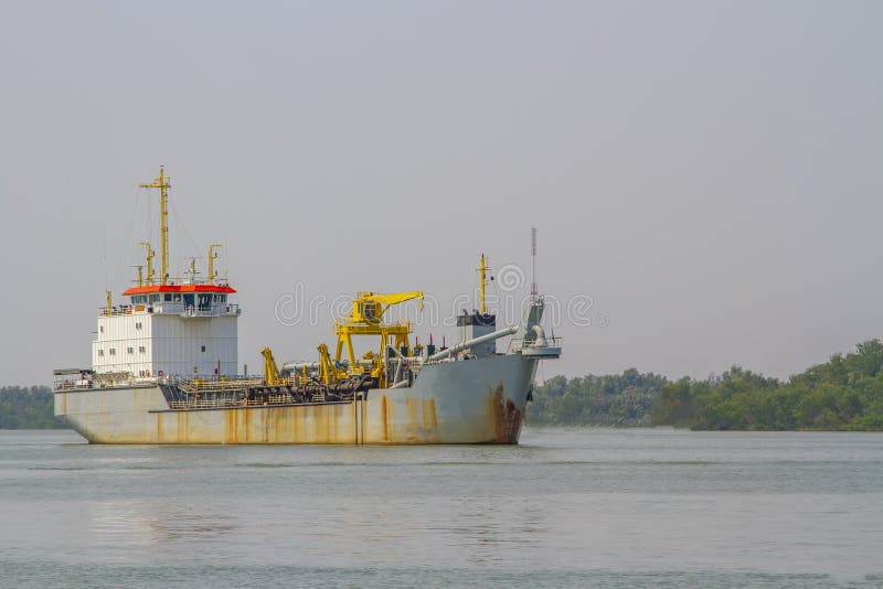 Old Cargo Ship or Ferry on the Sea Stock Image - Image of delivery ...