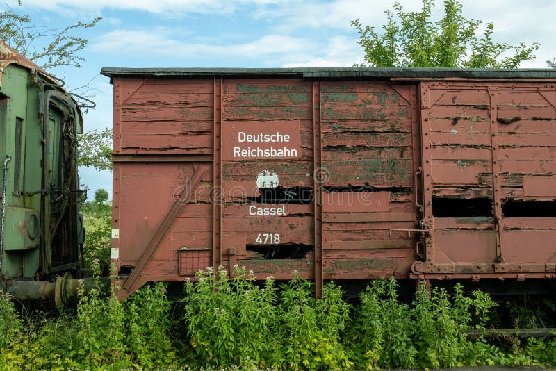 Old Cargo Train Wagon in a Train Museum Editorial Image - Image of ...