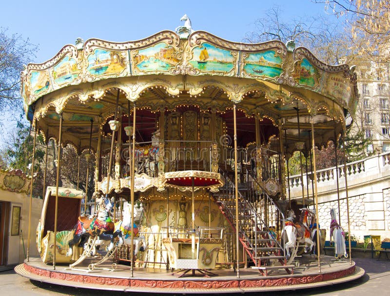Old carousel stock image. Image of spin, park, umbrella - 19644301