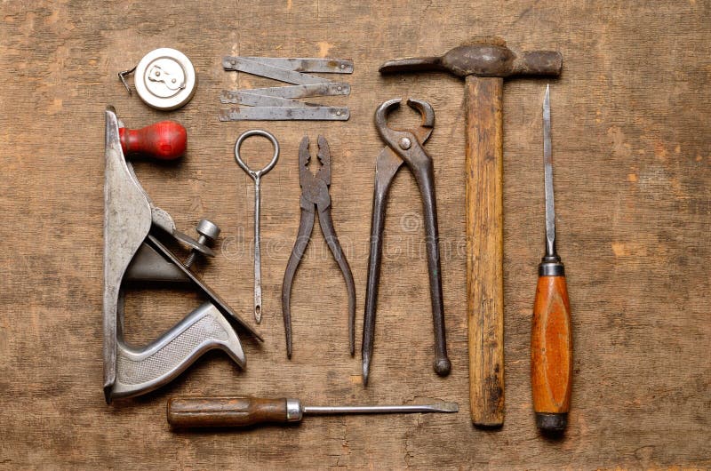 Old Carpenter S Tools for Working with Wood Stock Image - Image of ...