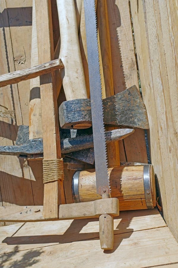 Old carpenter tools stock image. Image of measure, hand - 160992713
