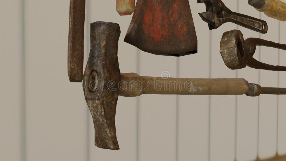 Old Carpenter Tools with White Background Stock Image - Image of object ...