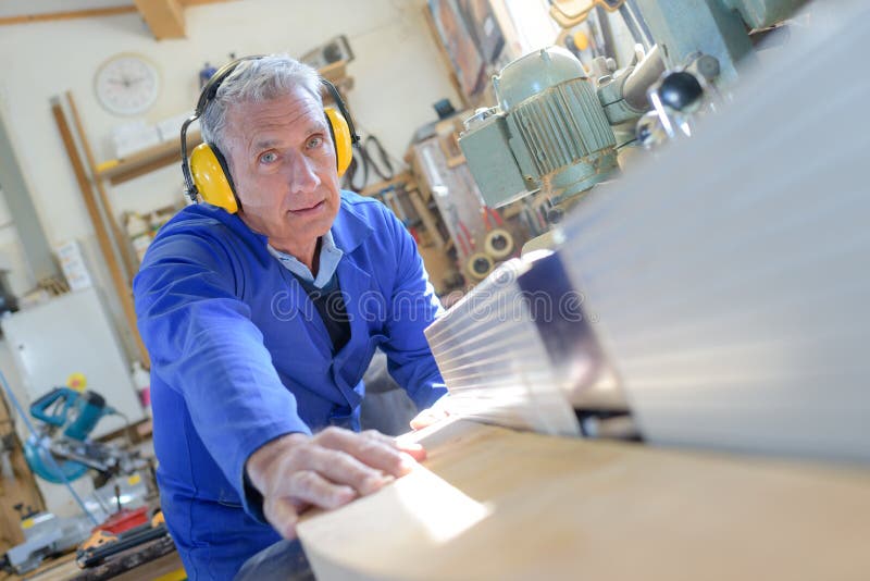 Old Carpenter Working with Wood Stock Image - Image of renovation ...