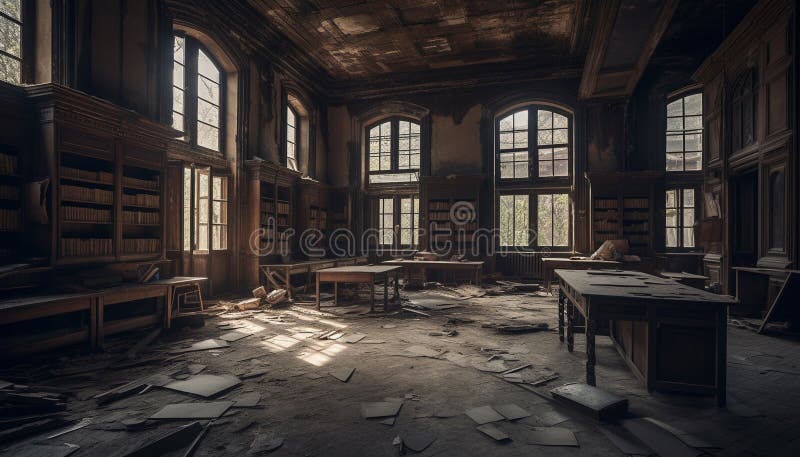 Old Carpenter Workshop, Messy and Abandoned Generated by AI Stock ...