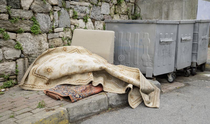 Old Carpet Throw Away Carpet Stock Image - Image of template, household ...