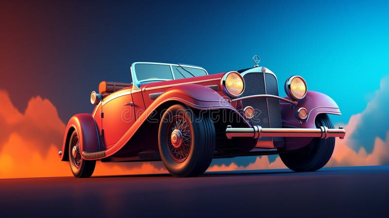 Old Cars Beauty Captured in a Single Shot Stock Illustration ...
