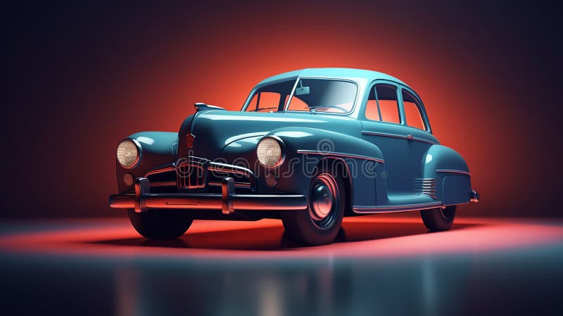 Old Cars Interior Restored To Its Former Glory Stock Illustration ...